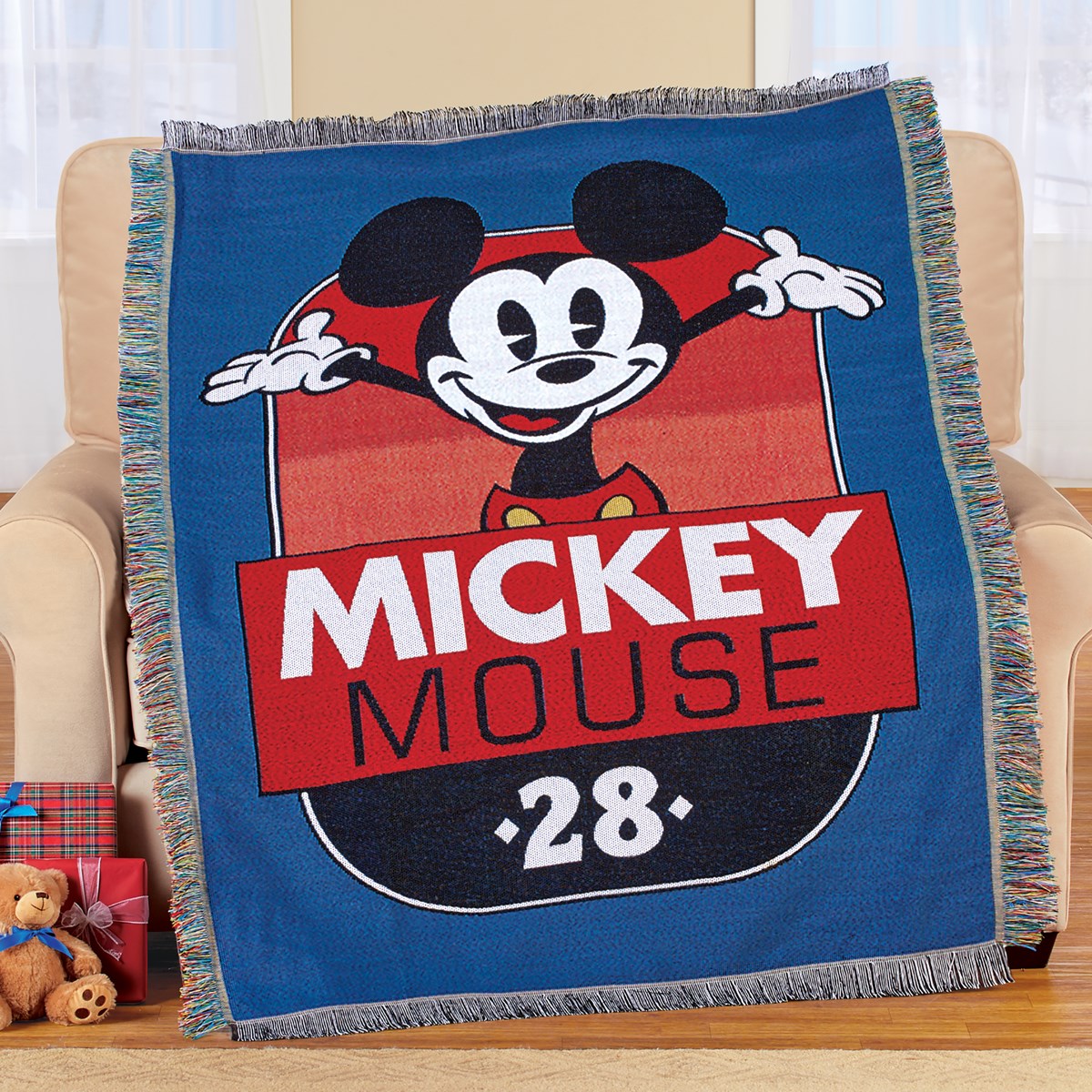 Disney Mickey Mouse 5-Foot Woven Throw Blanket | Collections Etc.