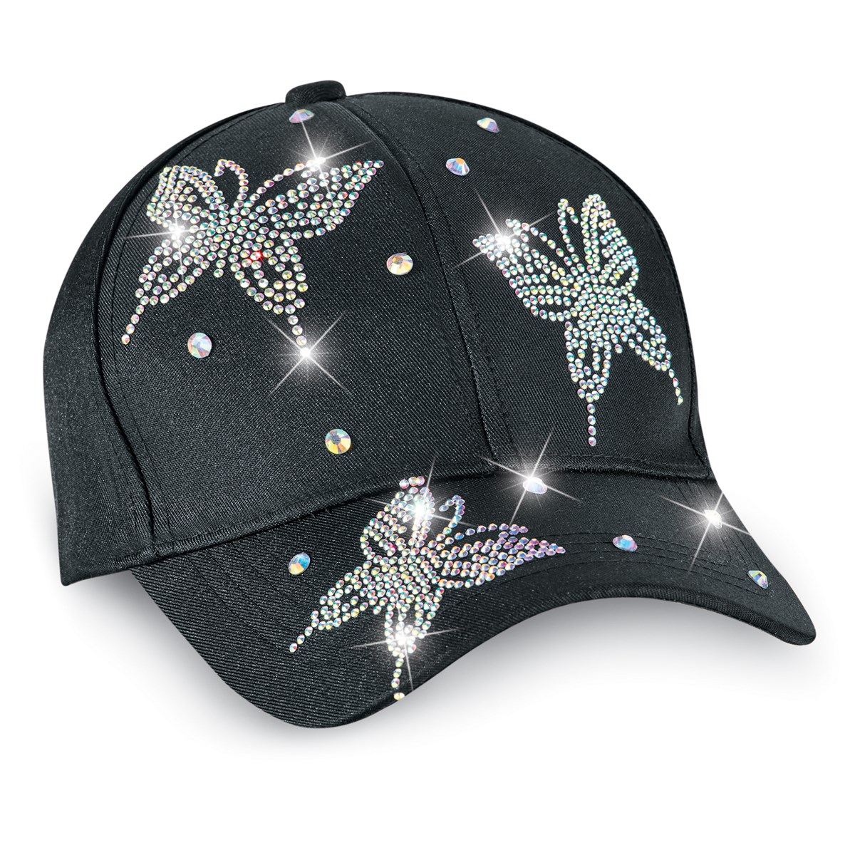 Decorative Sparkling Rhinestone Butterfly Baseball Cap | Collections Etc.