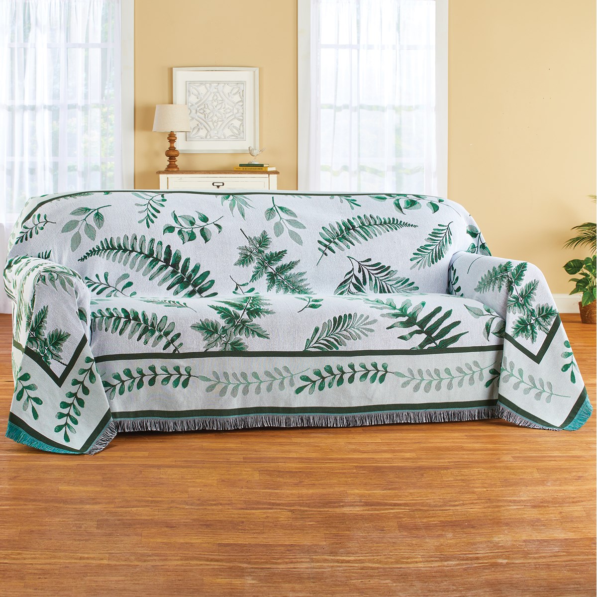 Fern Leaf Tapestry Furniture Throw Cover | Collections Etc.