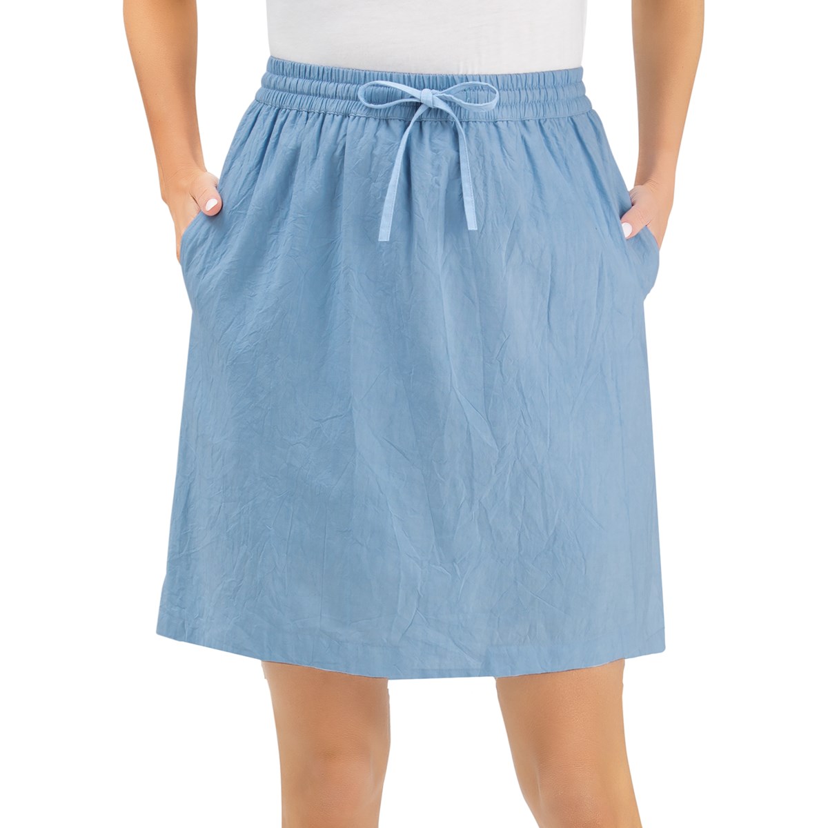 Cotton Woven Drawstring Skort & Attached Shorts | Collections Etc.