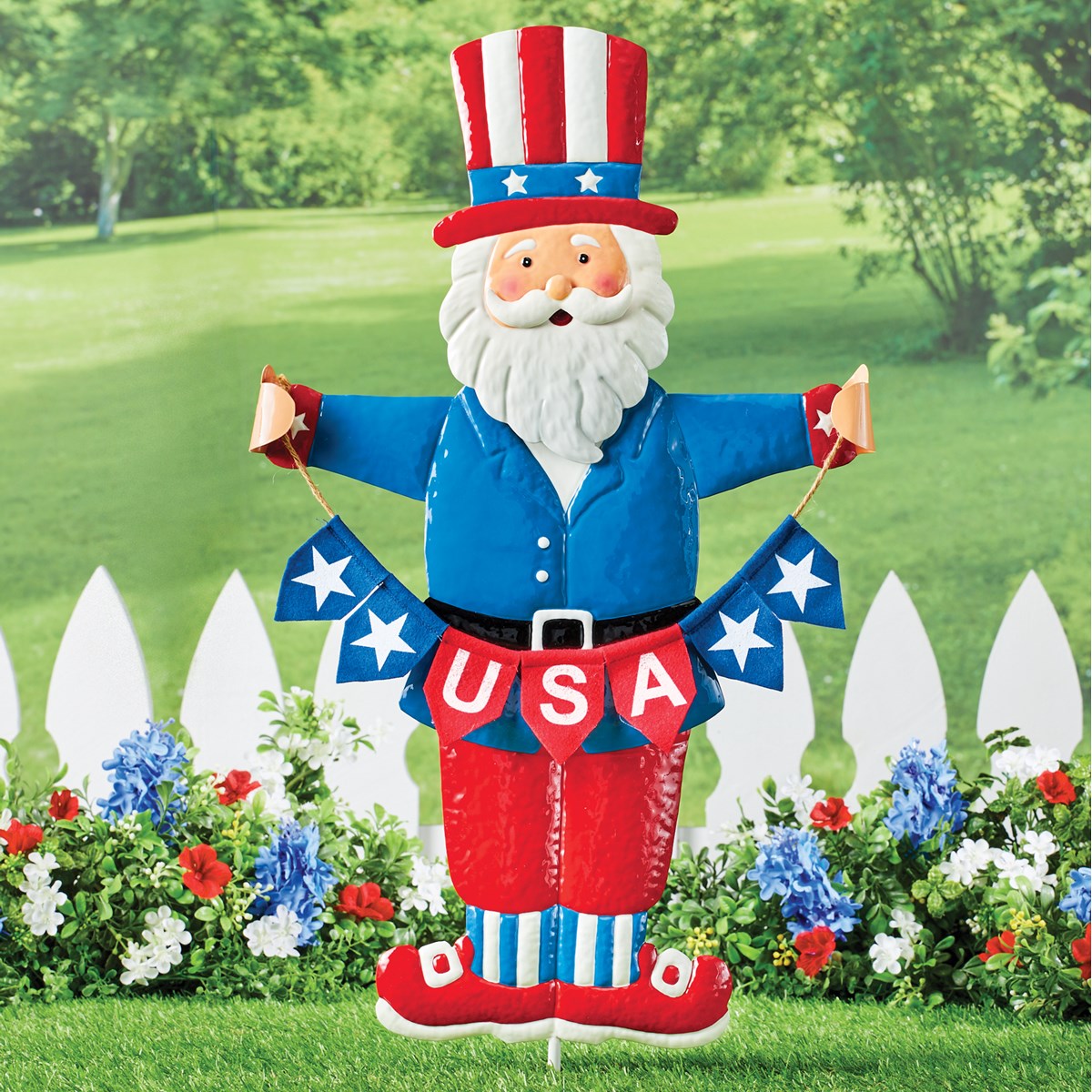 Uncle Sam USA Welcome Decorative Metal Garden Stake | Collections Etc.