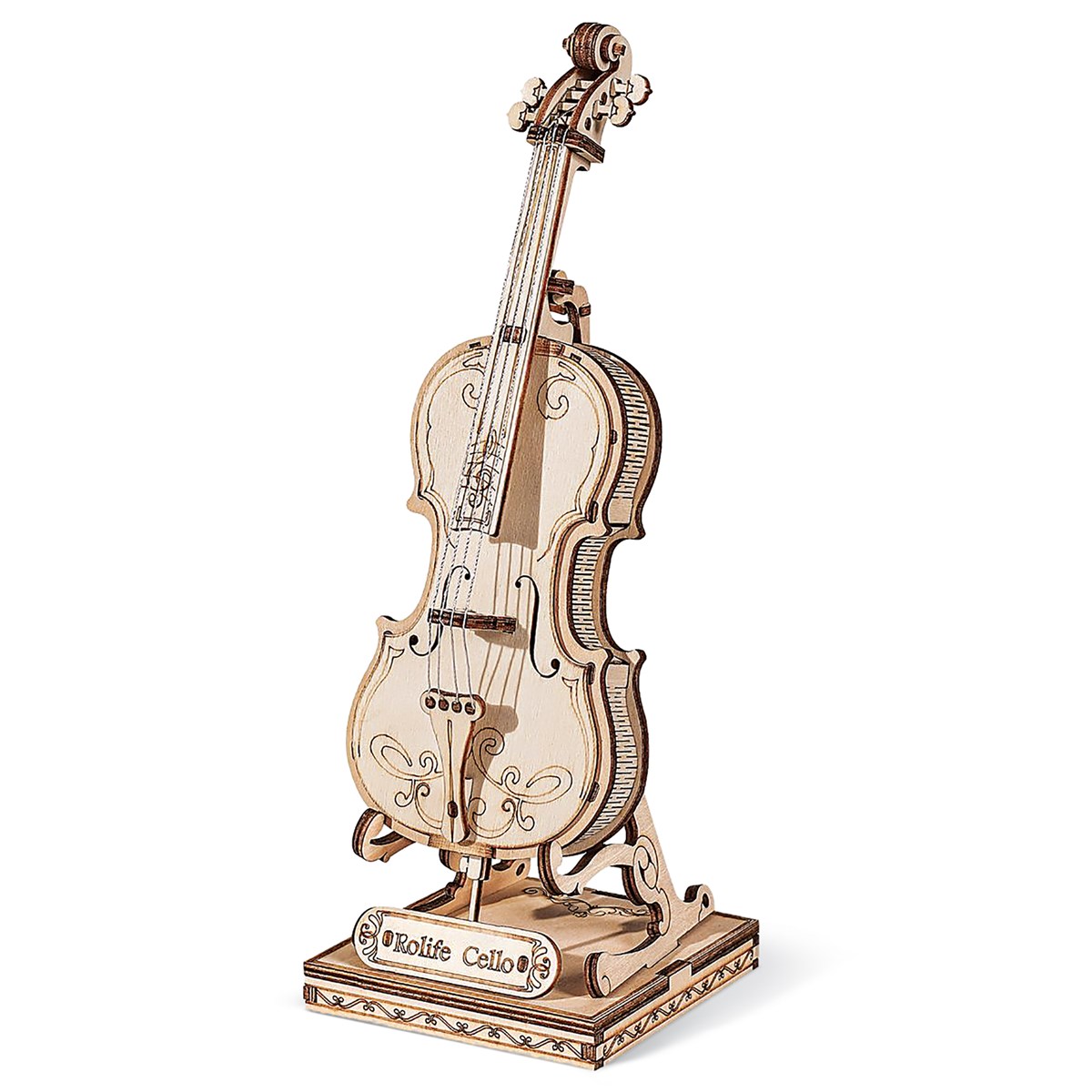 58-Piece Wooden Cello Model Building Kit | Collections Etc.