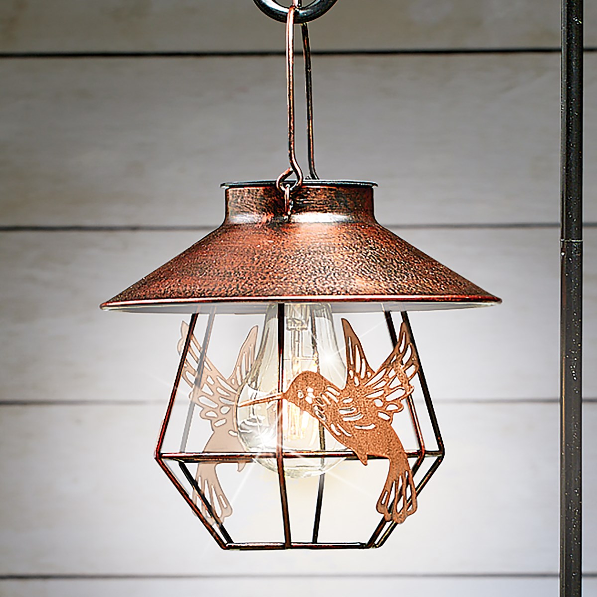 Solar Copper Color Hummingbird Lantern with Shepherd Hook | Collections ...