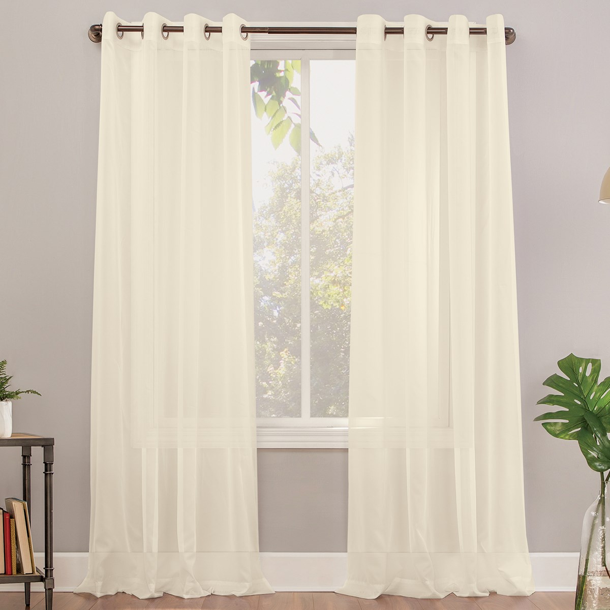 Emily Sheer Voile Fabric Grommet Top Window Panel | Collections Etc.