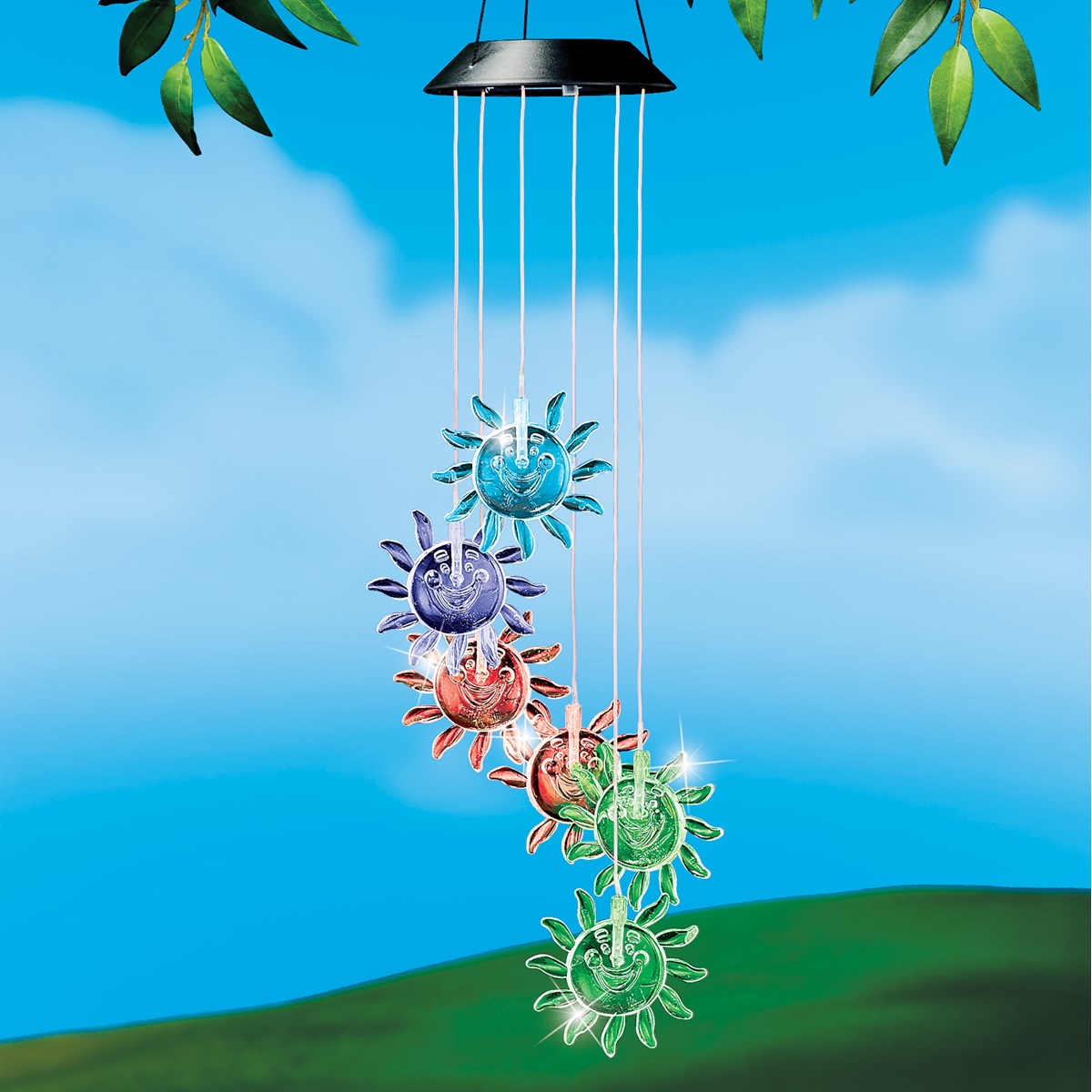 Solar Color Changing Suns Decorative Outdoor Garden Mobile ...