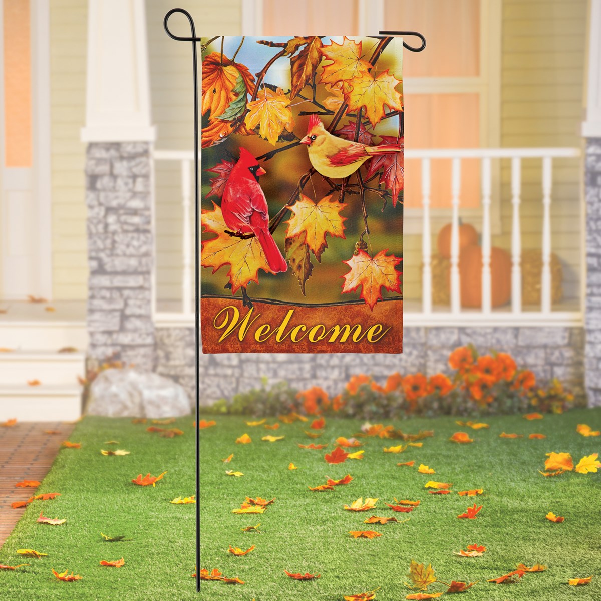 Welcome Friends 3-Piece Seasonal Bird Garden Flag Set | Collections Etc.