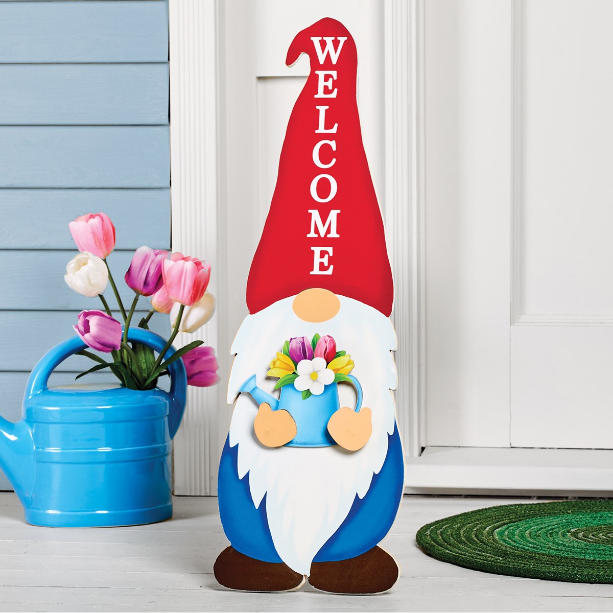 Seasonal Wooden Welcome Gnome Statue with Seasonal Hearts | Collections ...
