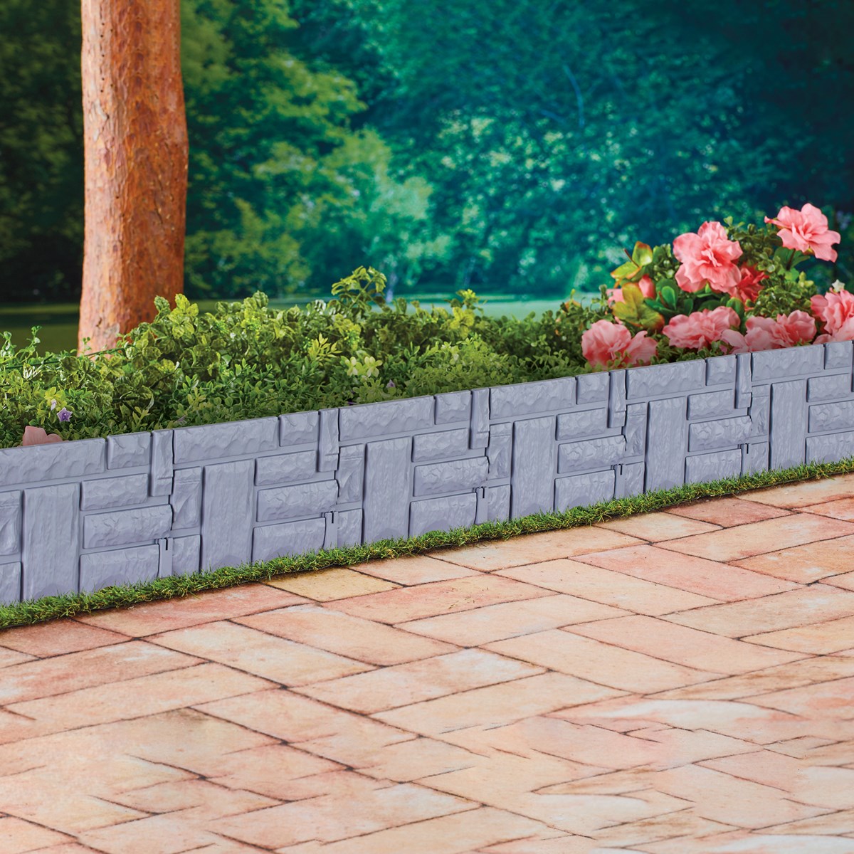 Interlocking Abstract Garden Edging Borders - Set of 6 | Collections Etc.