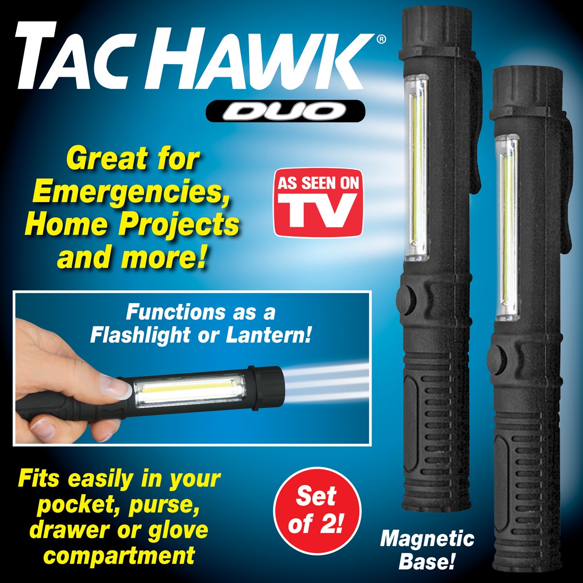 Tac Hawk Duo 2-Way Pocket Flashlight and Lantern - Set of 2 ...