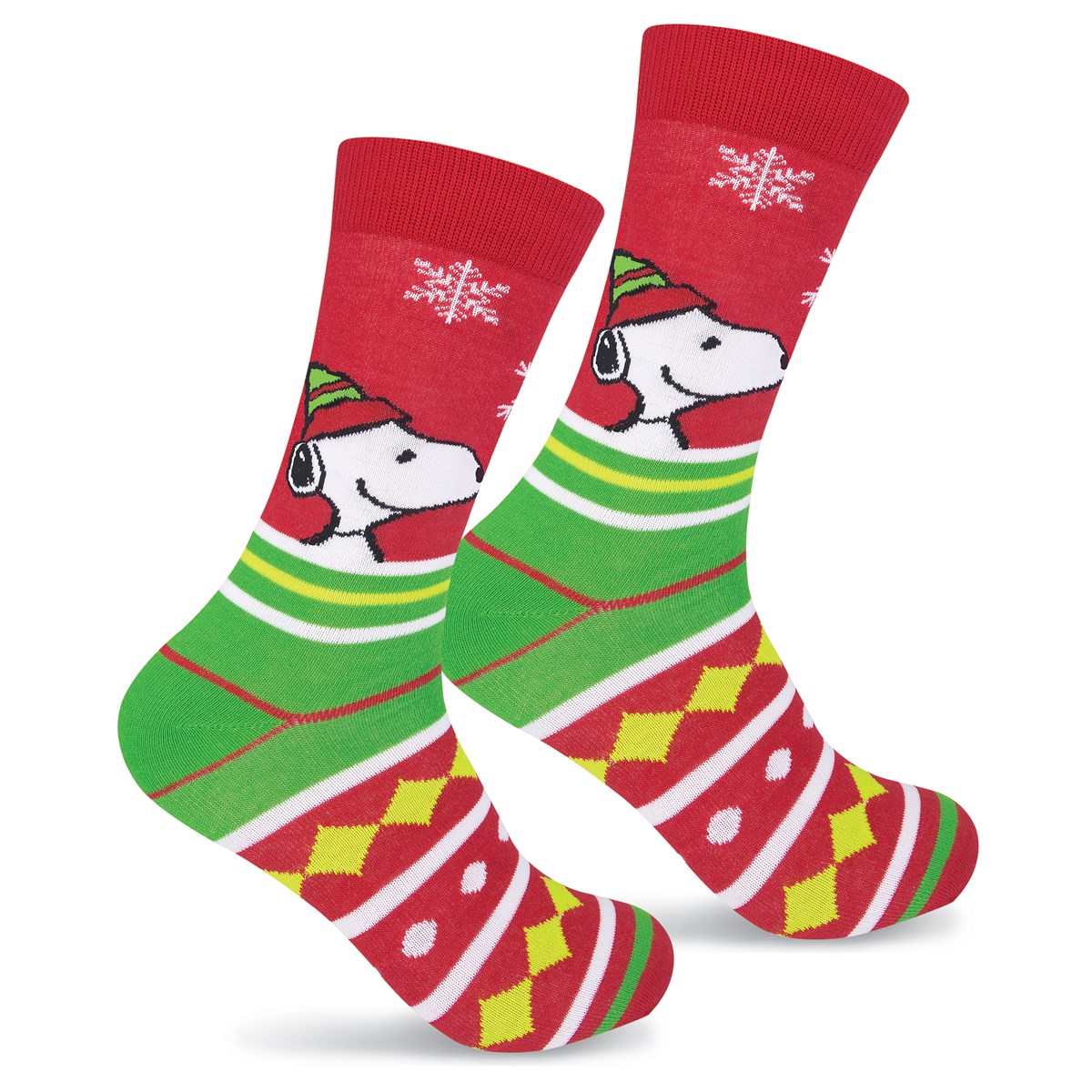 Holiday Snoopy Crew-Length High Socks | Collections Etc.
