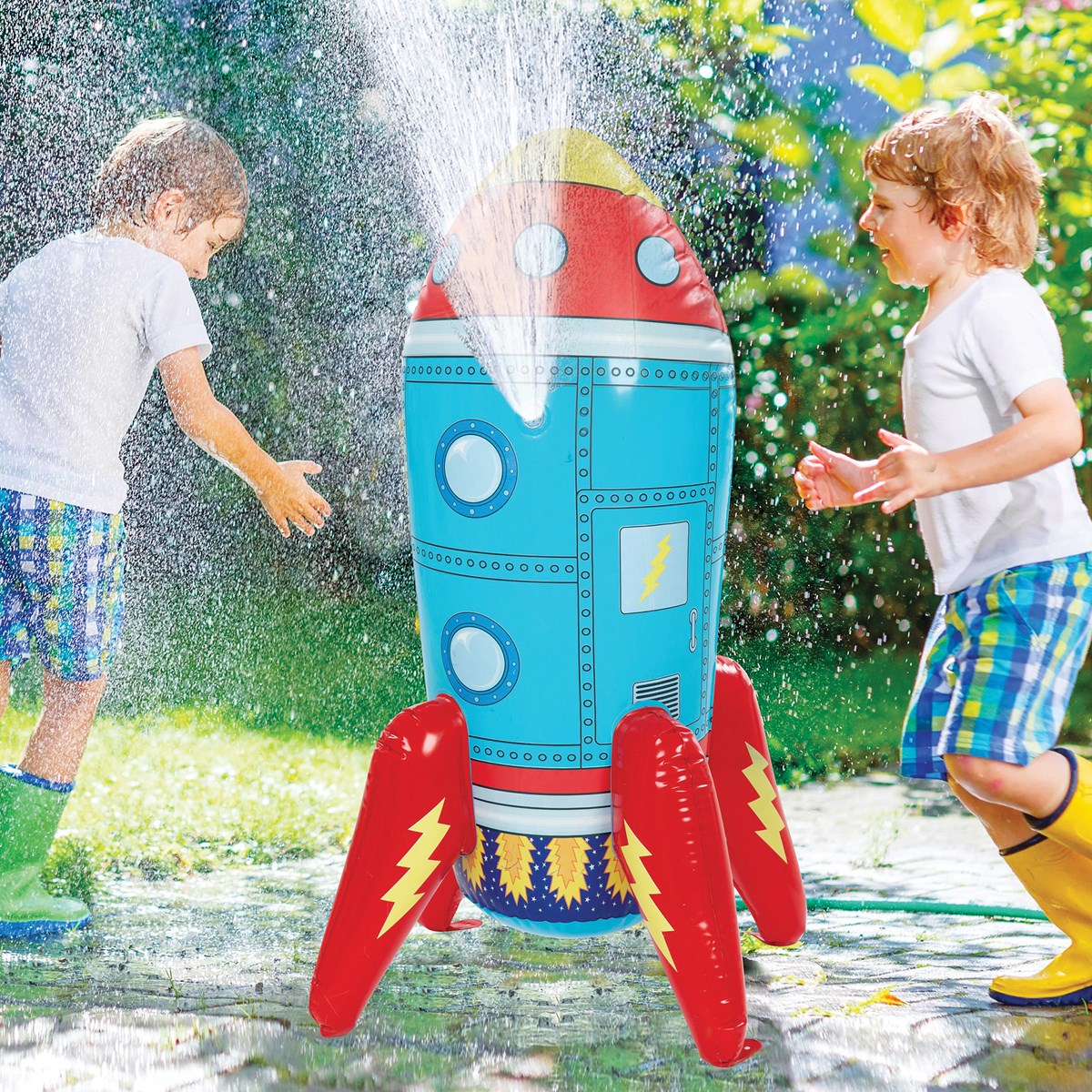Inflatable Outdoor Rocket Ship Water Sprinkler | Collections Etc.