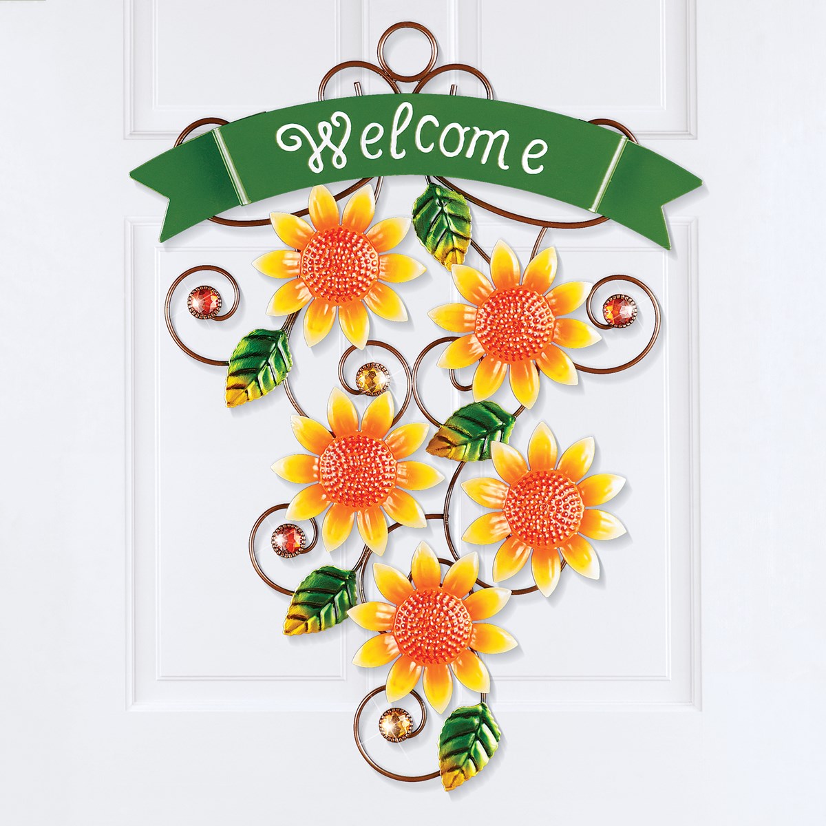 Hand-Painted Sunflower Welcome Door Decoration | Collections Etc.