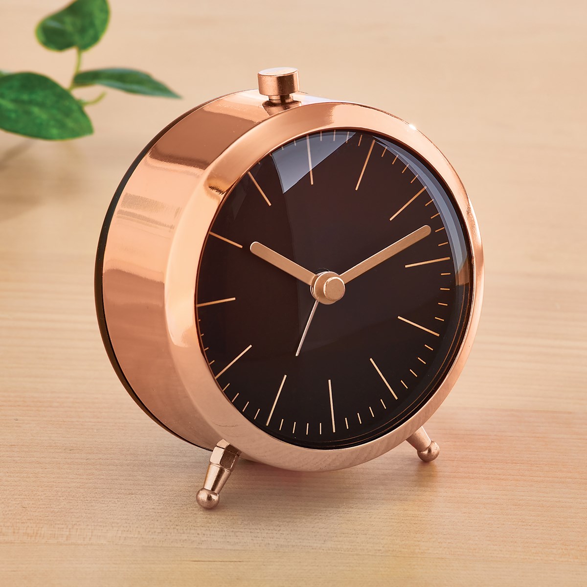 Old Fashioned Copper Color Silent Alarm Clock | Collections Etc.