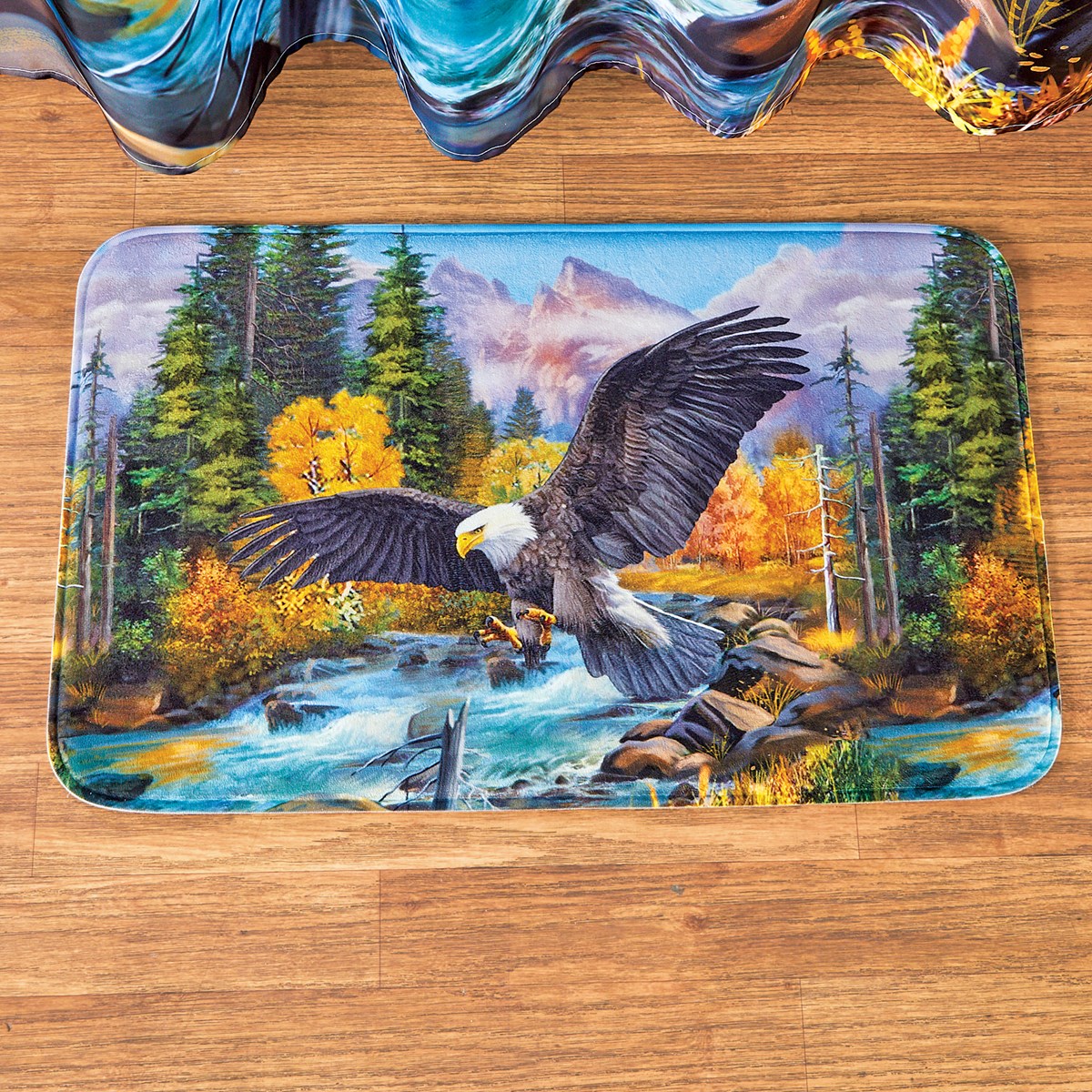 Majestic Flying Eagle Scene Bath Mat | Collections Etc.