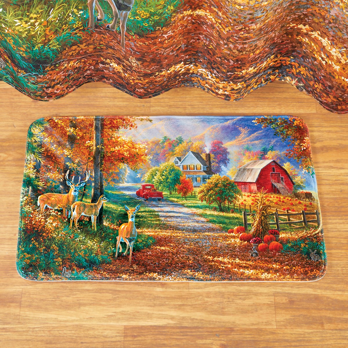 Fall Memories Autumn Countryside Bath Mat | Collections Etc.