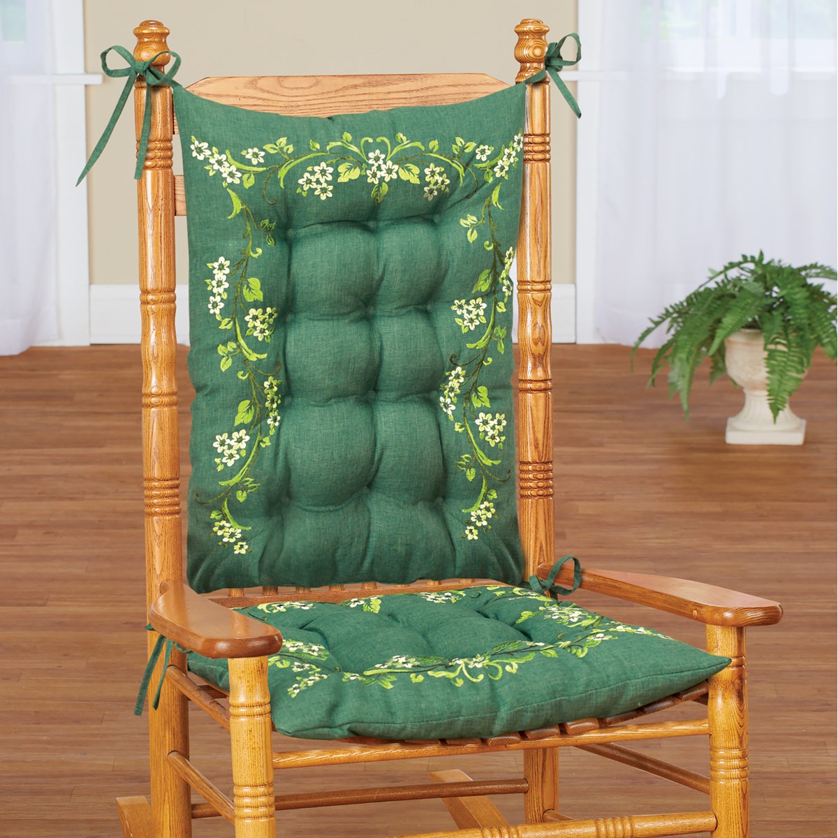 Floral Scroll Rocking Chair Cushions - Set of 2 | Collections Etc.