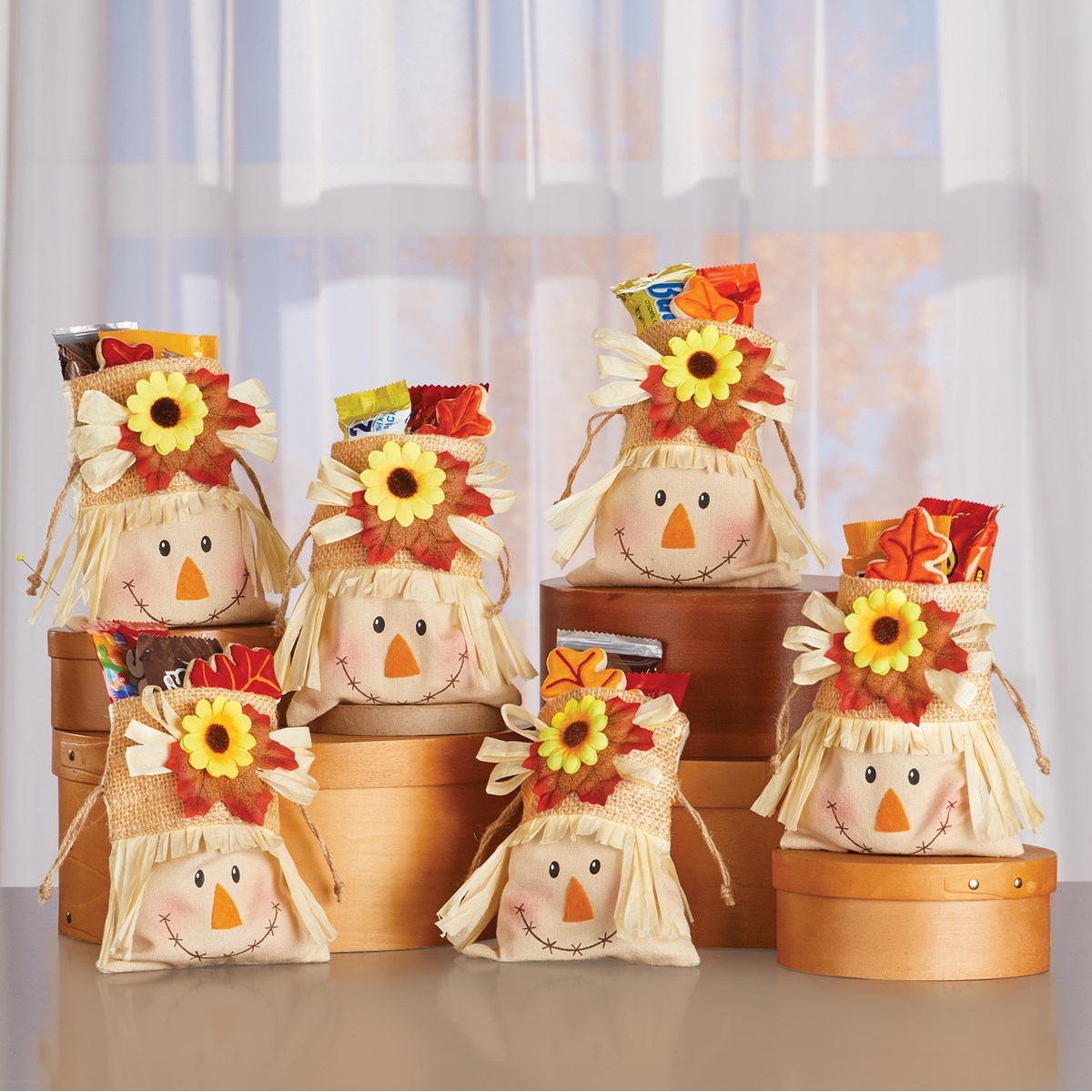 Charming Autumn Scarecrow Treat Bags - Set of 6 | Collections Etc.