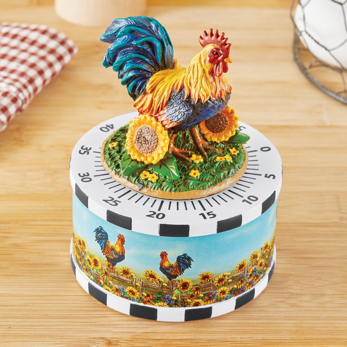 Country Rooster and Sunflowers Kitchen Timer | Collections Etc.