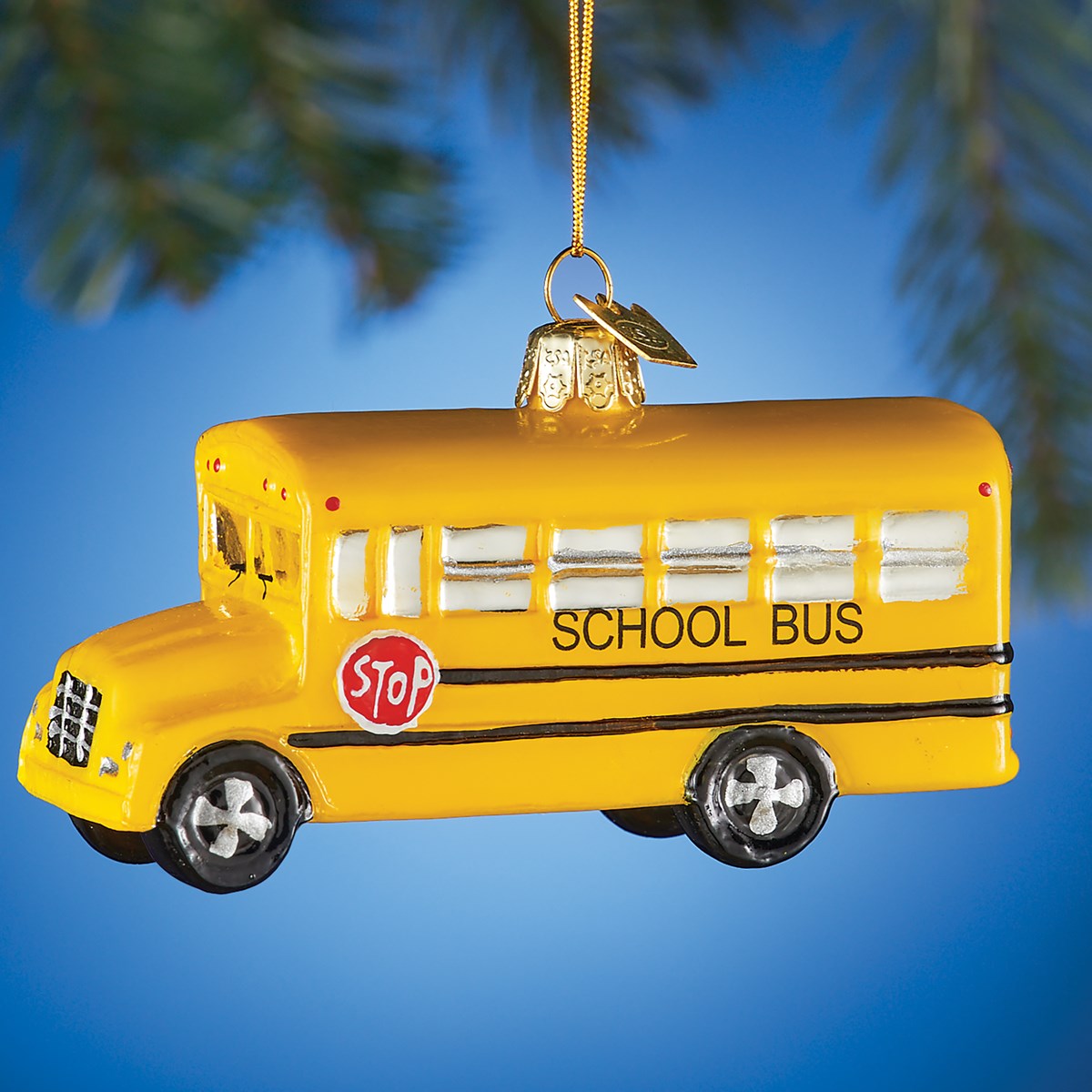Hand-Painted School Bus Christmas Ornament | Collections Etc.