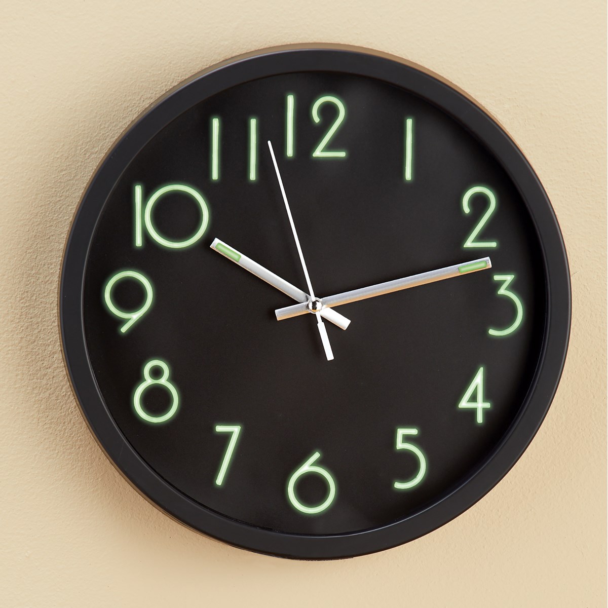 Easy-to-Read Glow-in-the-Dark Wall Clock | Collections Etc.