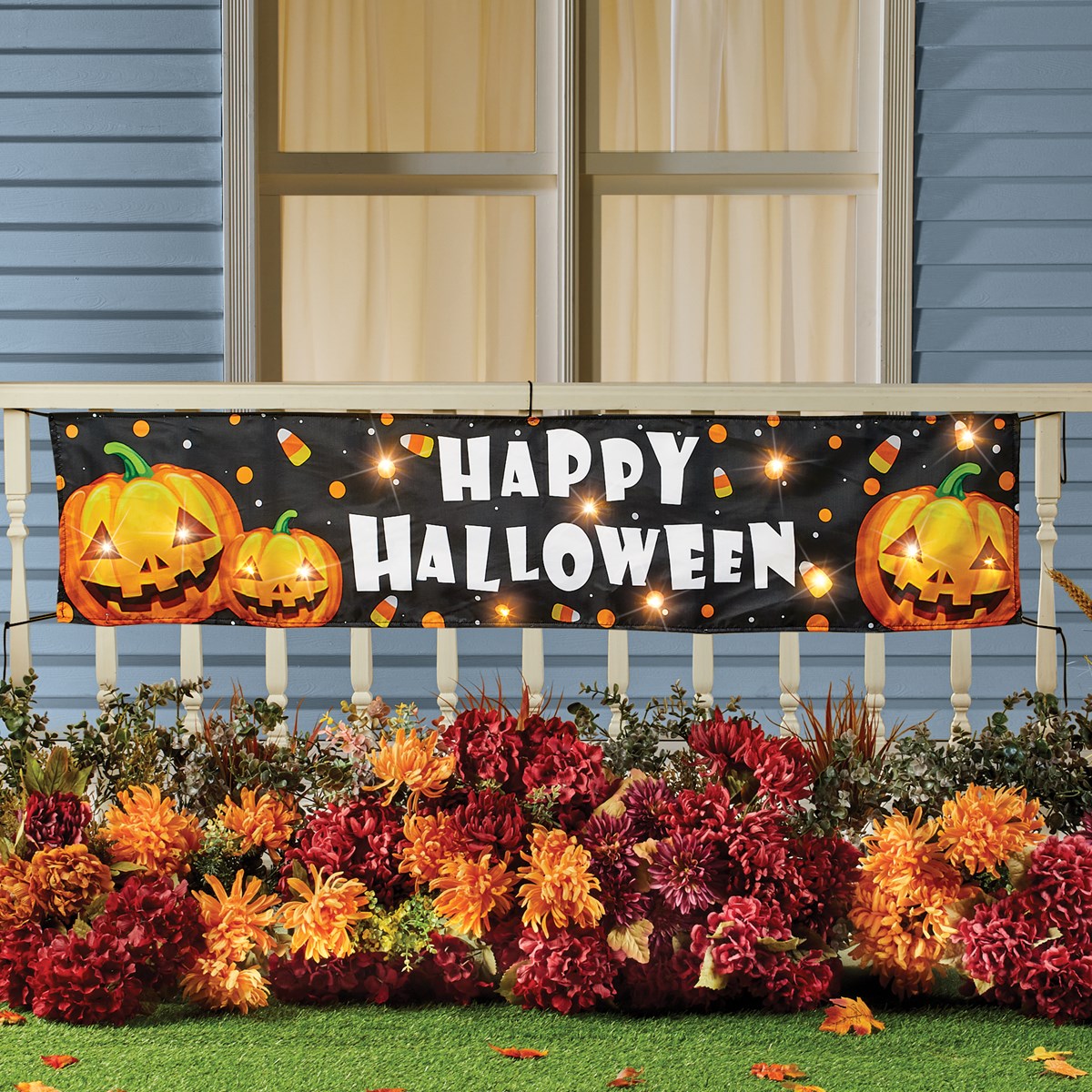 Happy Halloween LED Lighted Pumpkin Banner | Collections Etc.