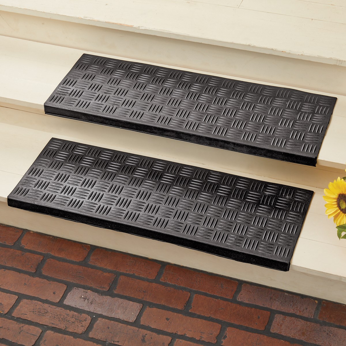 Textured Rubber Stair Treads - Set of 2 | Collections Etc.