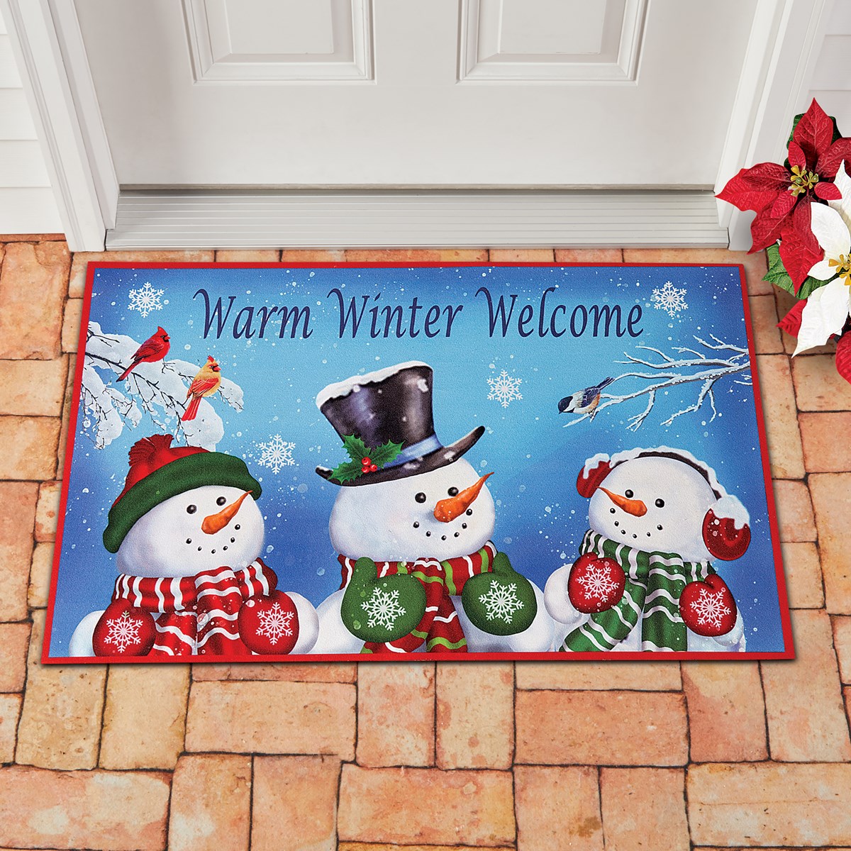 Warm Winter Welcome Snowman Skid-Resistant Doormat | Collections Etc.