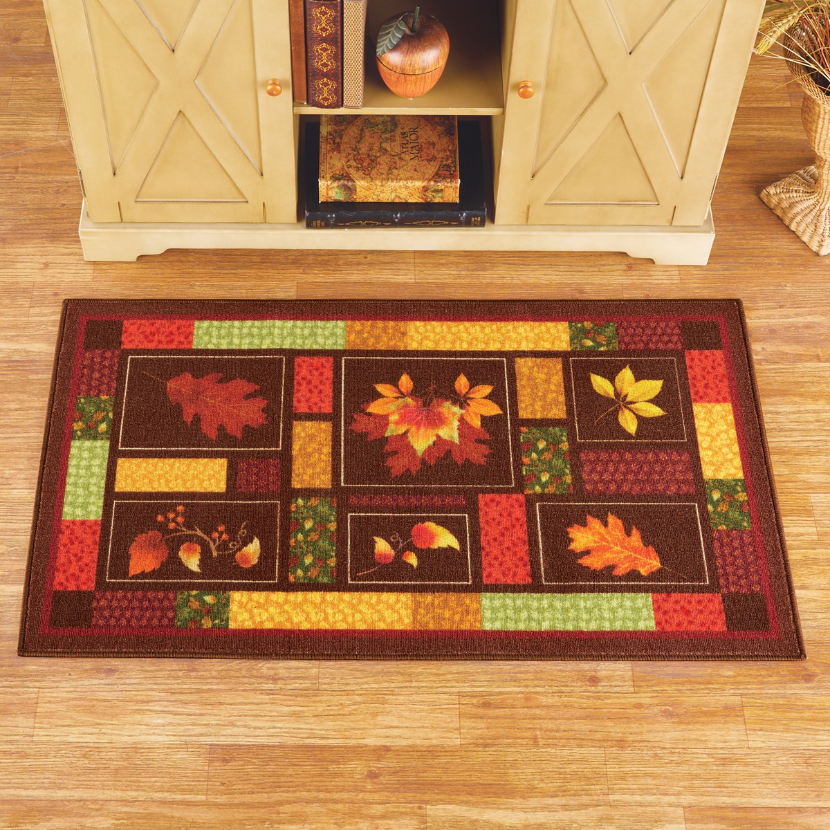 Autumn Leaf Patchwork Accent Rug | Collections Etc.