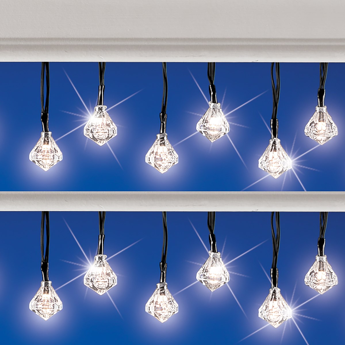 Solar Diamond Outdoor String Lights, 20ct. | Collections Etc.