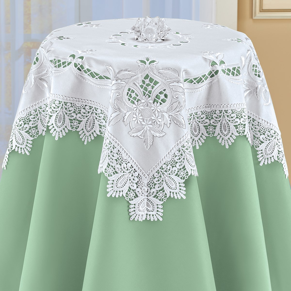 Lovely Embroidered Cutout Delicate Table Linens | Collections Etc.