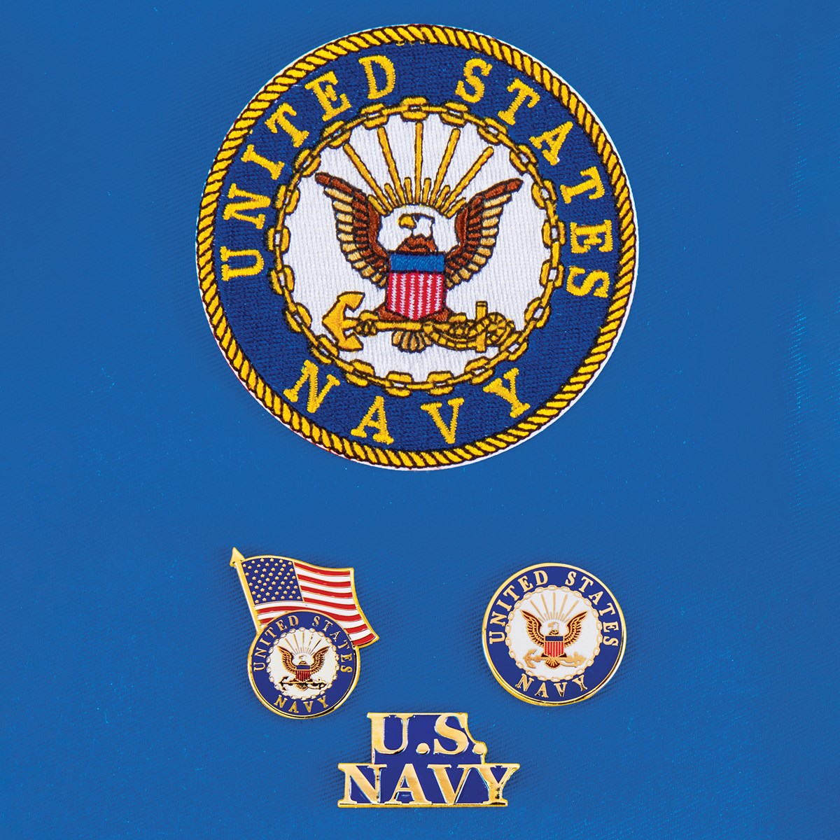 US Military Embroidered Patches and Pins 4-Piece Set | Collections Etc.