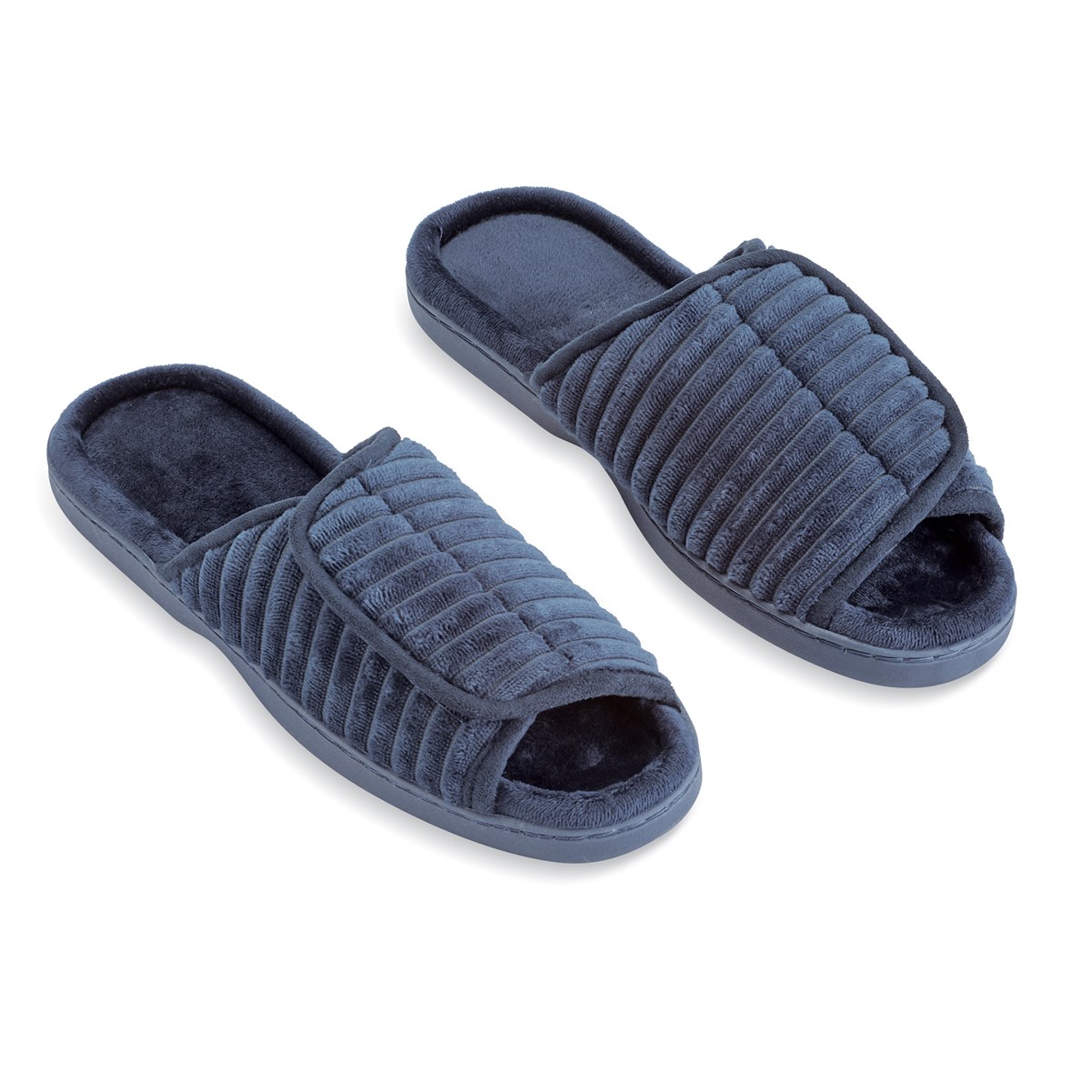 Mens Adjustable Touch Closure Wrap Slippers | Collections Etc.