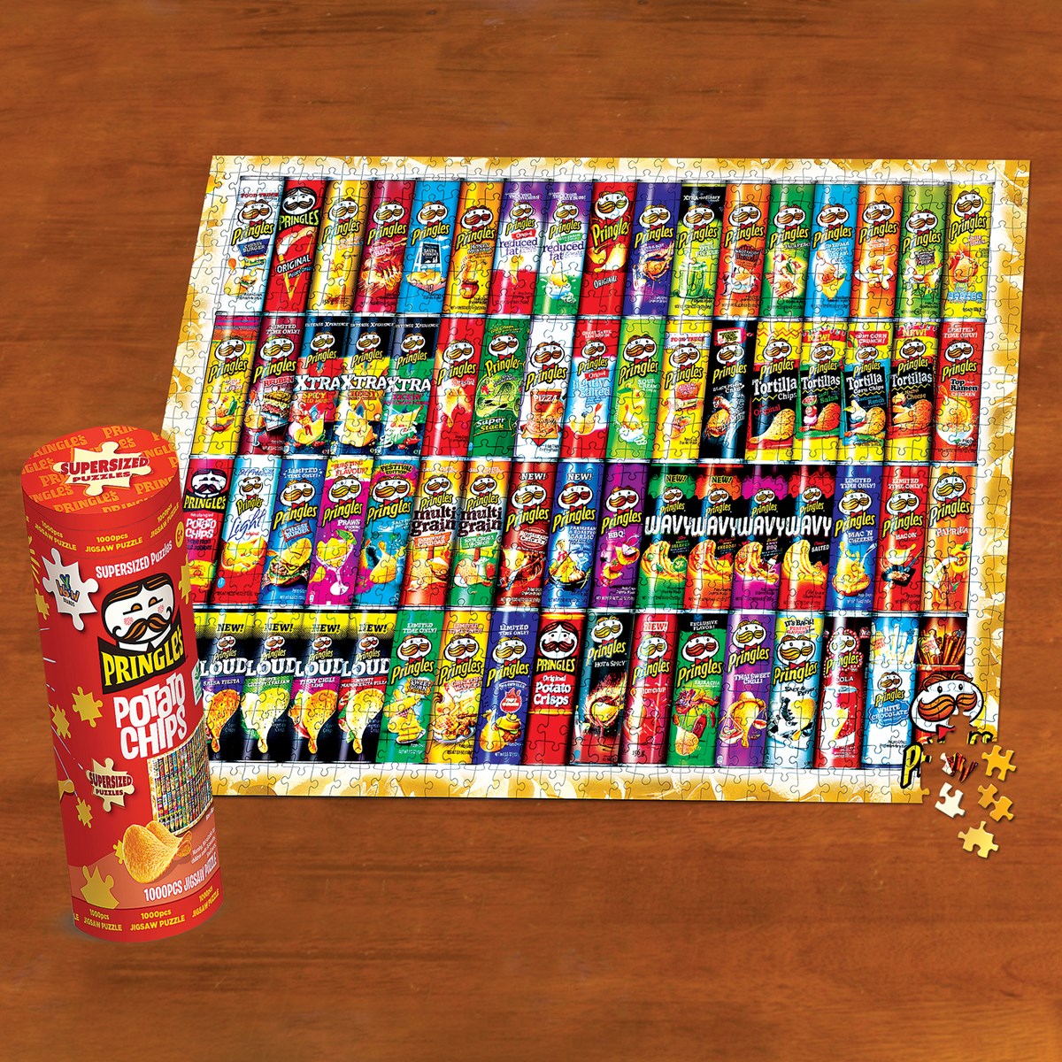 Pringles Cans 1,000 Piece Jigsaw Puzzle with Storage Can | Collections Etc.