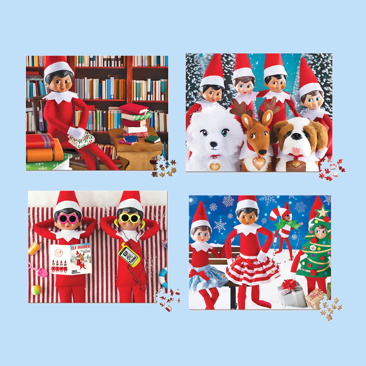 4-Pack Elf on the Shelf 100-Piece Puzzles | Collections Etc.