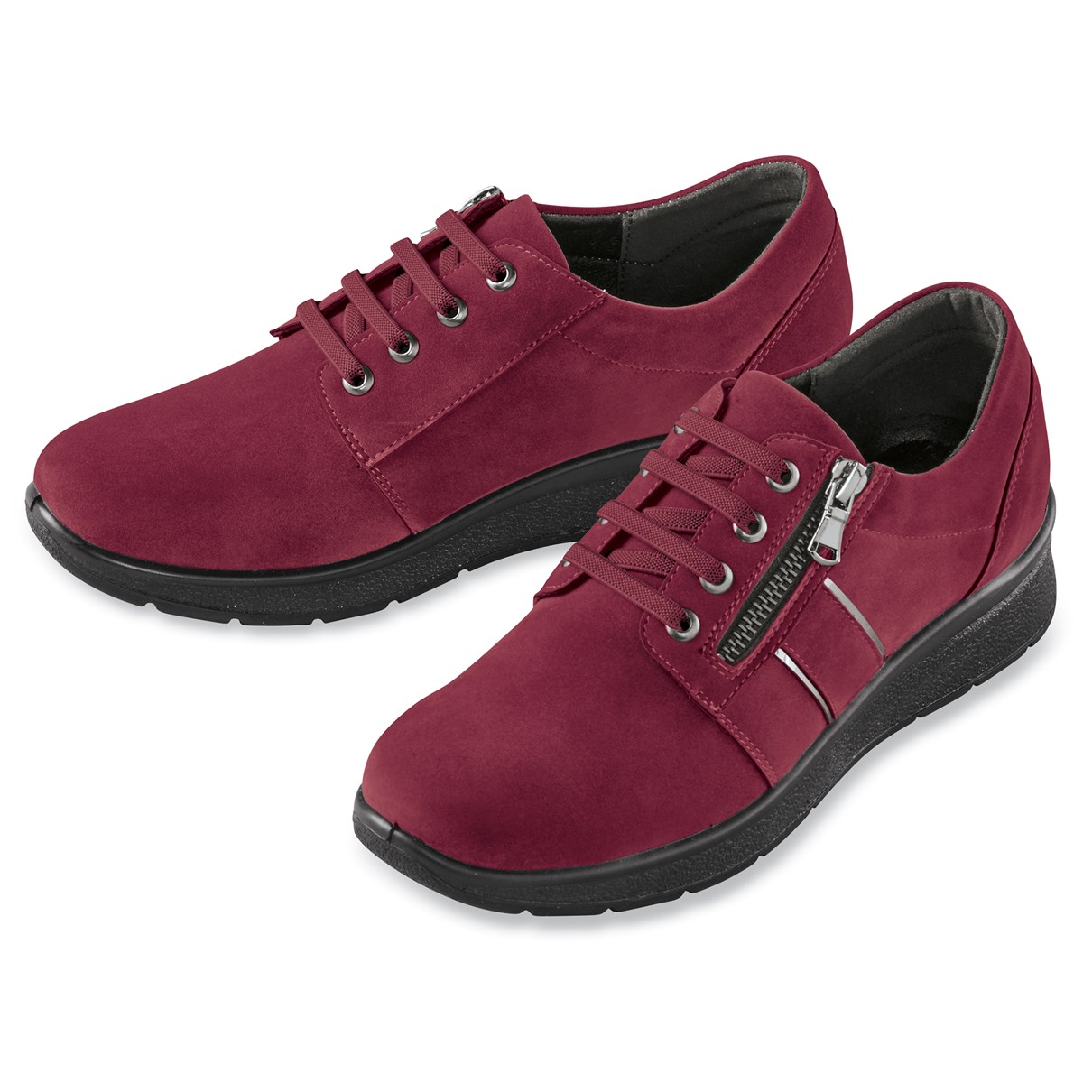 Comfortable No-Tie Side Zip Lightweight Shoes | Collections Etc.
