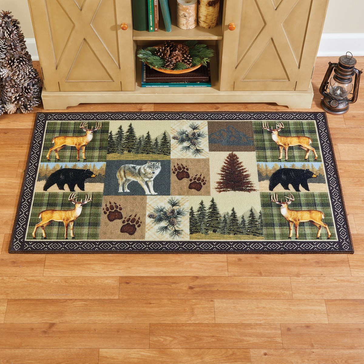 Woodland Patchwork Skid-Resistant Accent Rug | Collections Etc.