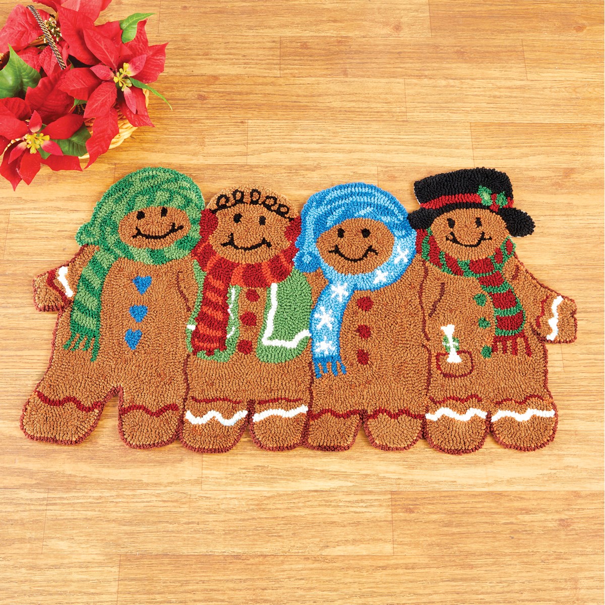 Holiday Gingerbread Pals Shaped Tufted Rug | Collections Etc.