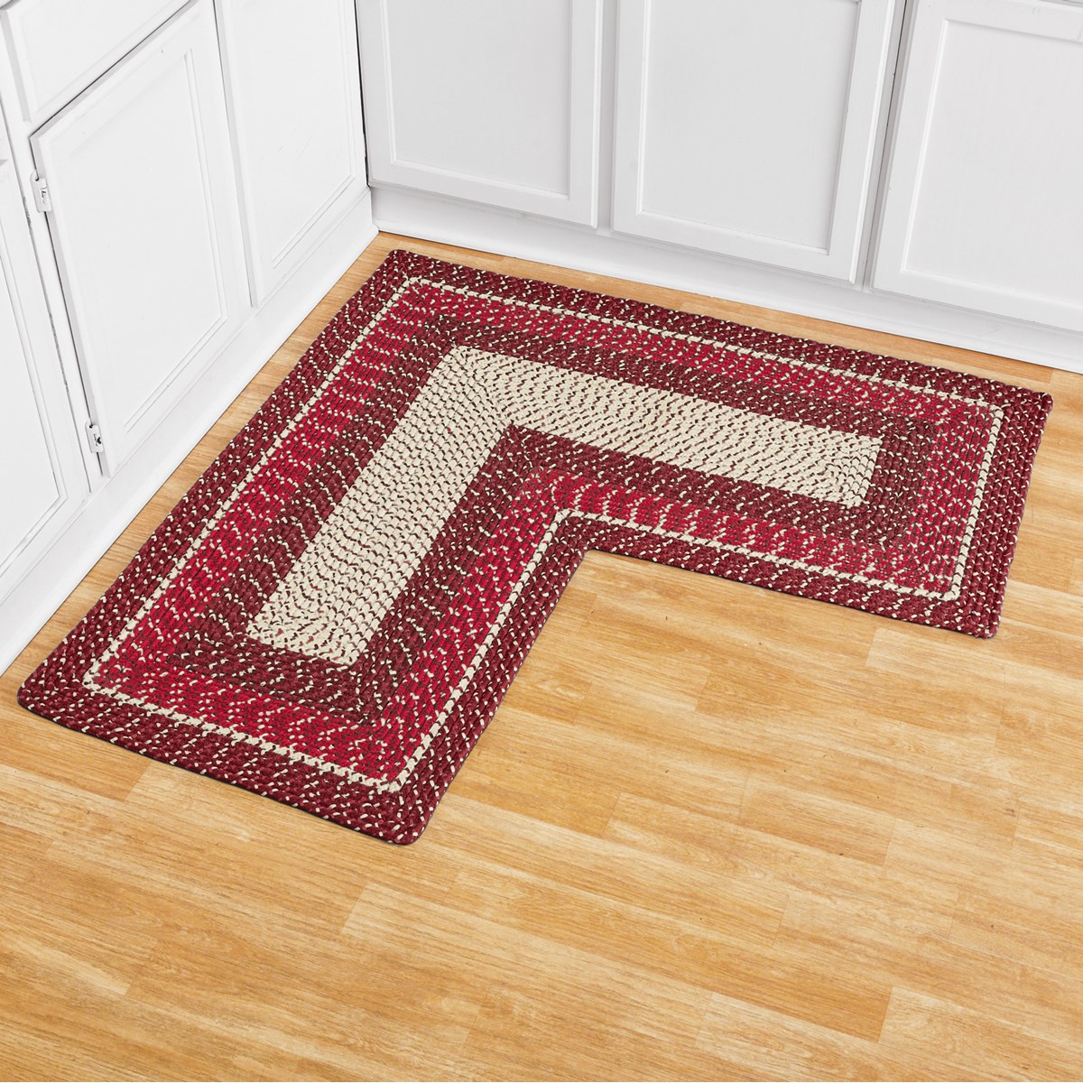 Braided Basic L-Shaped Corner Rug | Collections Etc.