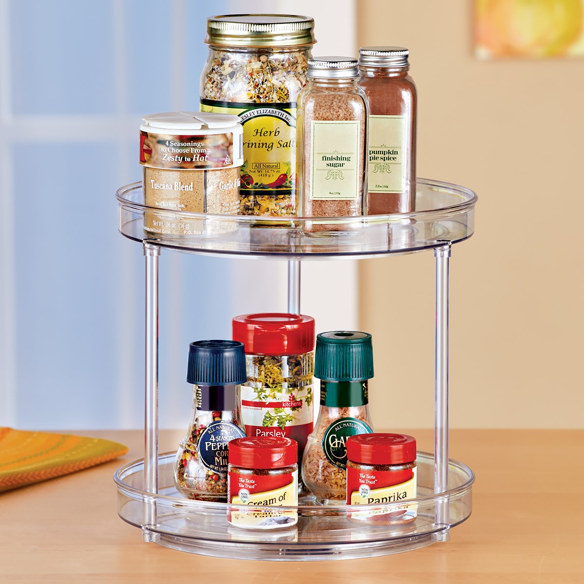 Two Tier Rotating Countertop Plastic Organizer | Collections Etc.