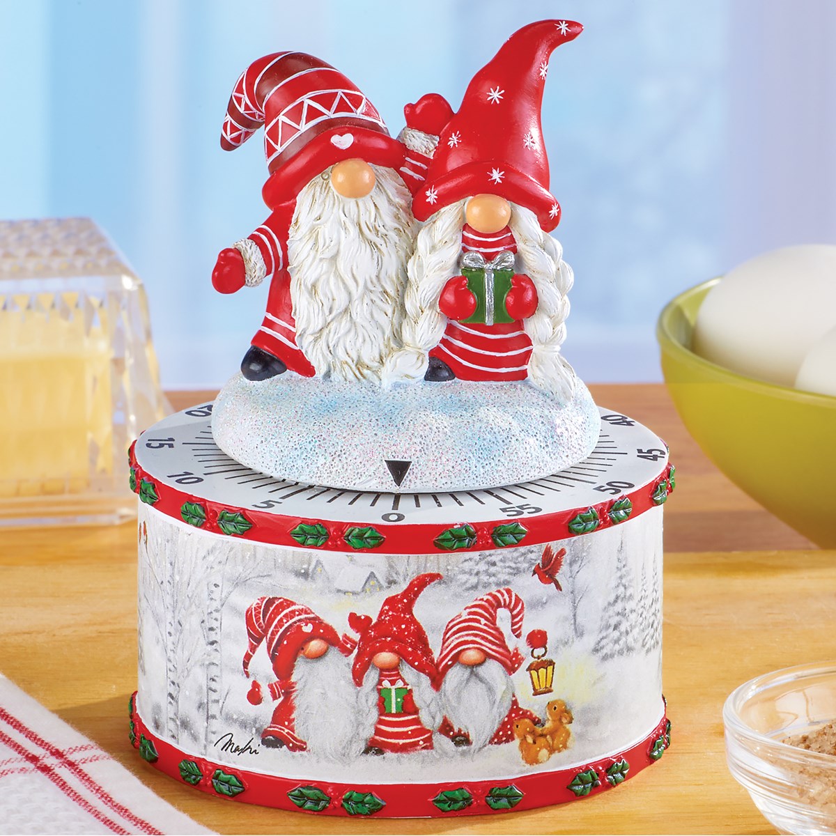 Holiday Three Winter Gnomes Kitchen Timer | Collections Etc.
