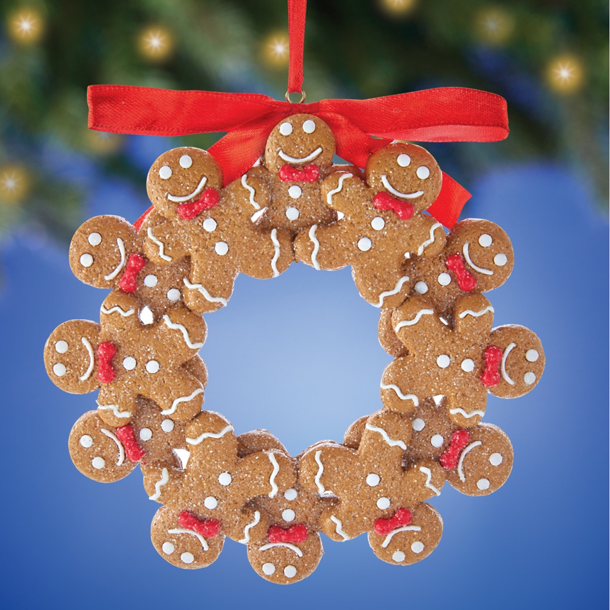 Gingerbread Man Wreath Christmas Ornament | Collections Etc.