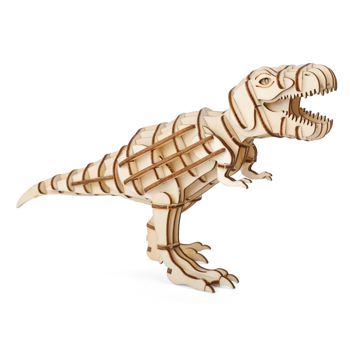T-Rex Dinosaur 3D Laser-Cut Wooden Puzzle | Collections Etc.