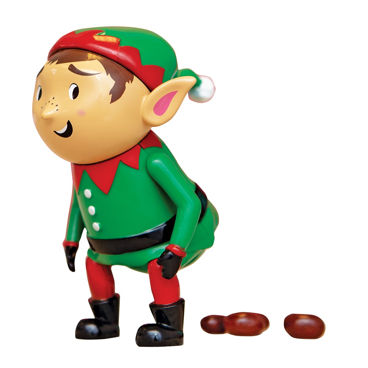 Pooping Elf with Brown Cola Flavored Jelly Beans | Collections Etc.