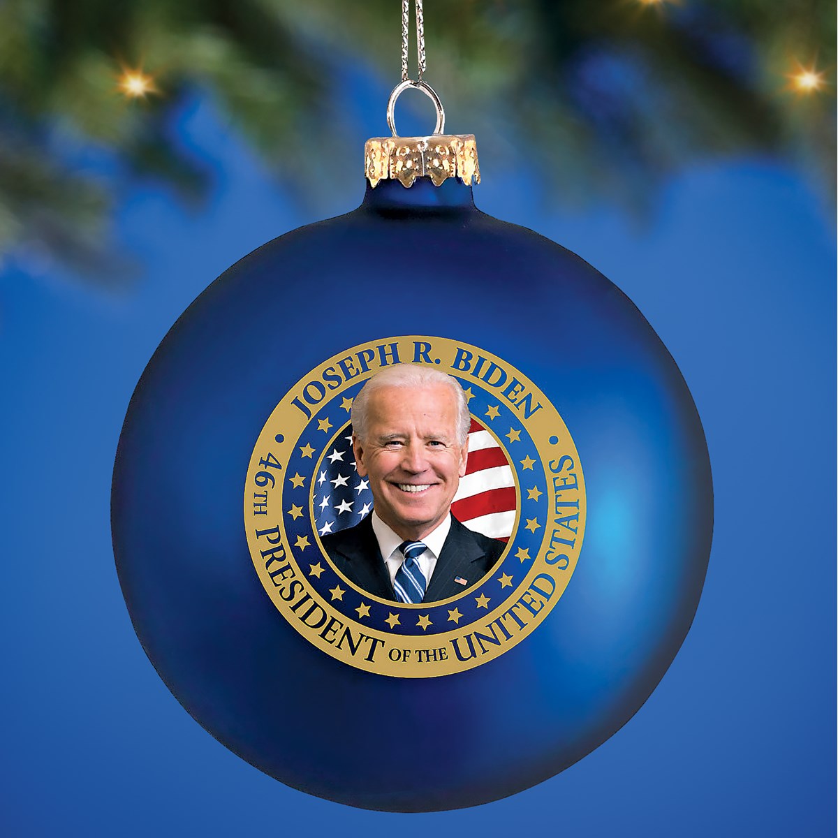 President Biden Glass Christmas Ornament | Collections Etc.