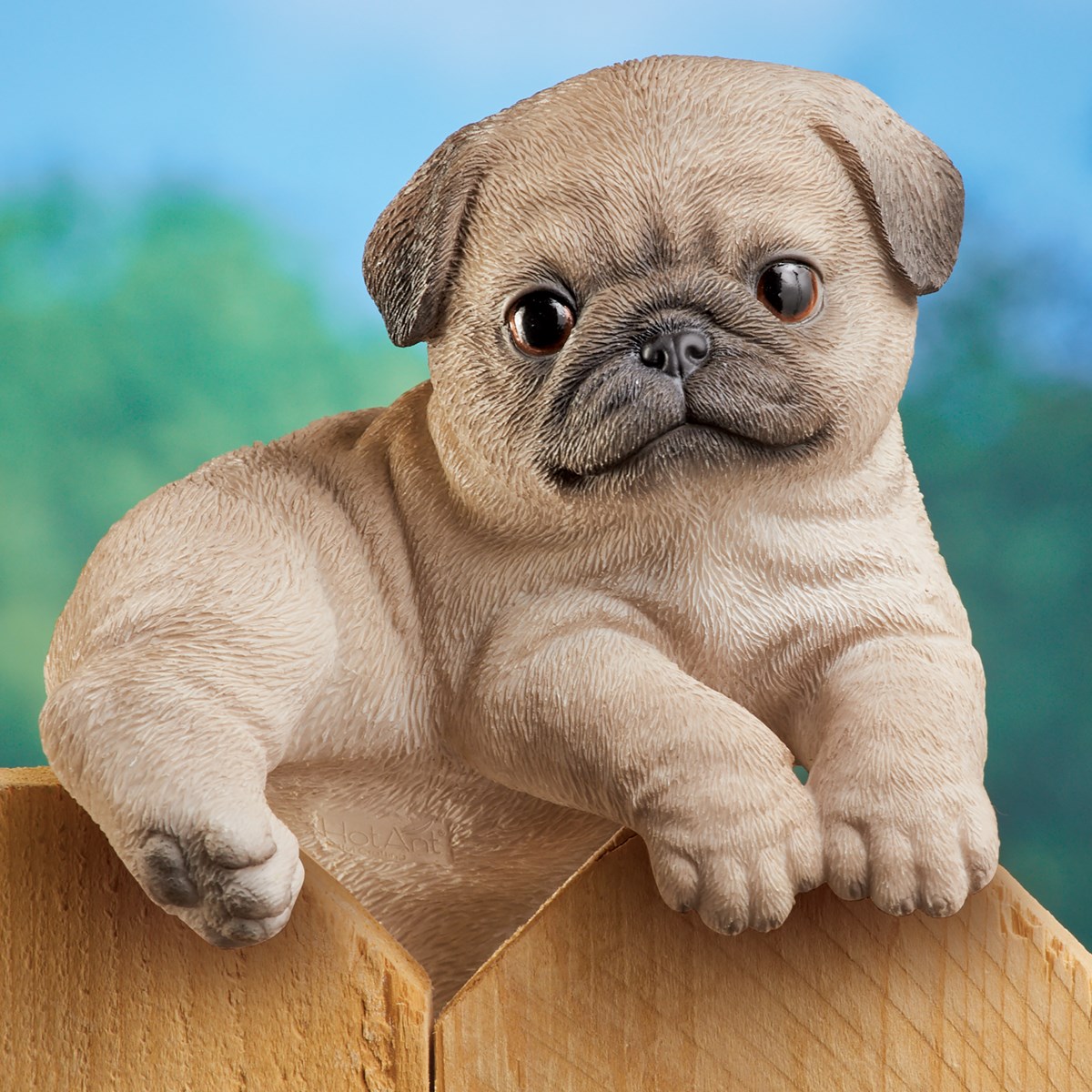 Hand-Painted Over-the-Fence Realistic Pug | Collections Etc.