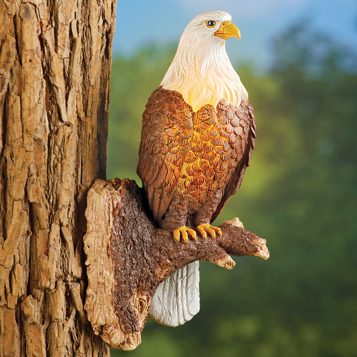 Solar Powered Hand-Painted Bald Eagle Tree Hanger | Collections Etc.
