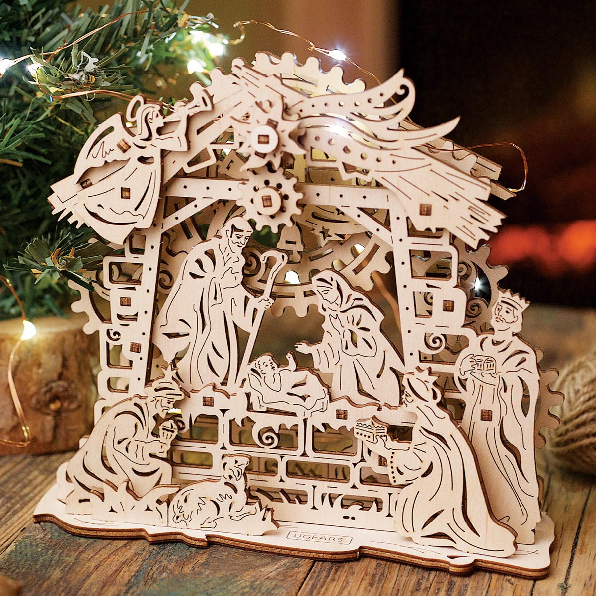 Nativity Scene 49-Piece Wooden 3D Model | Collections Etc.