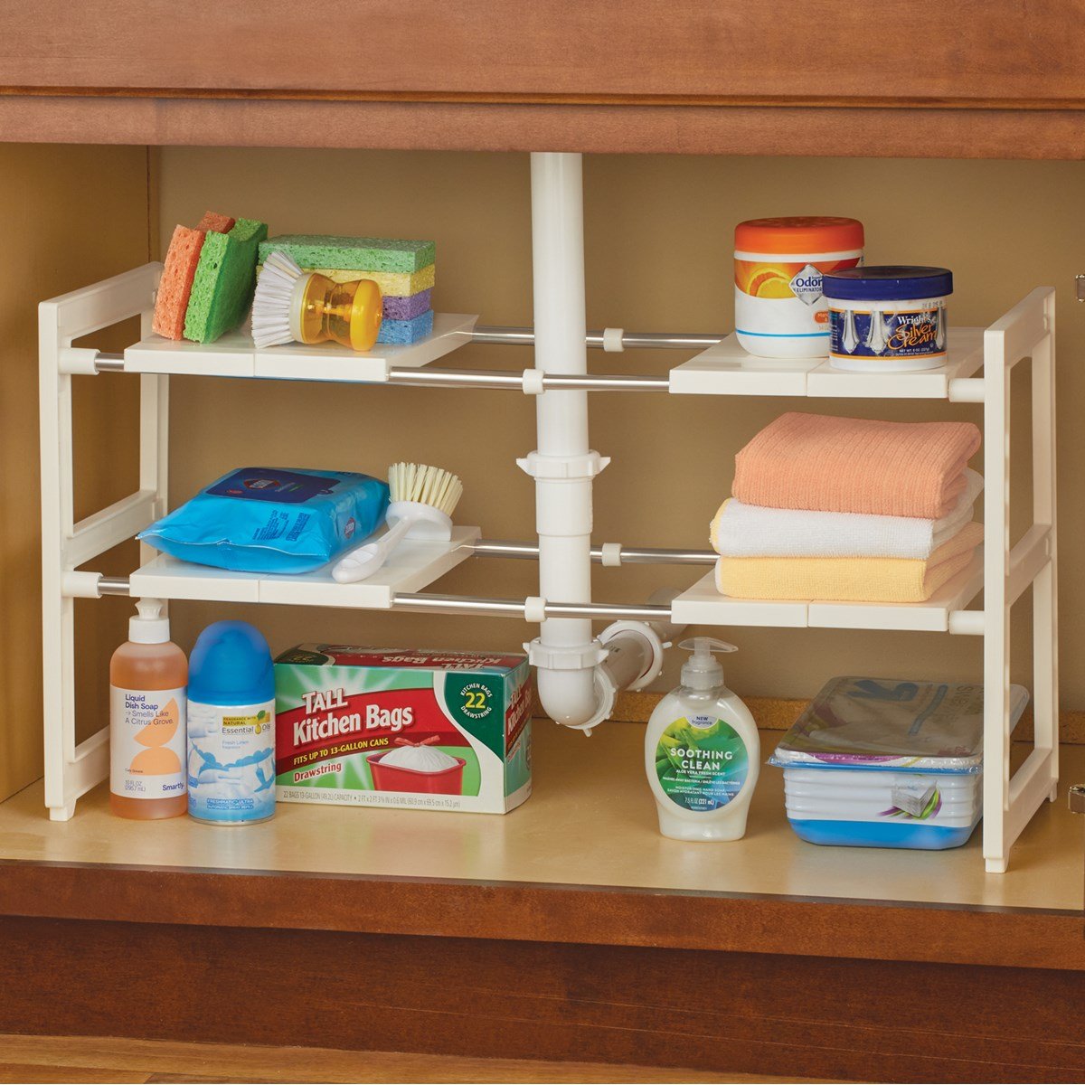 Expandable Plastic Shelf Compact Organizer | Collections Etc.