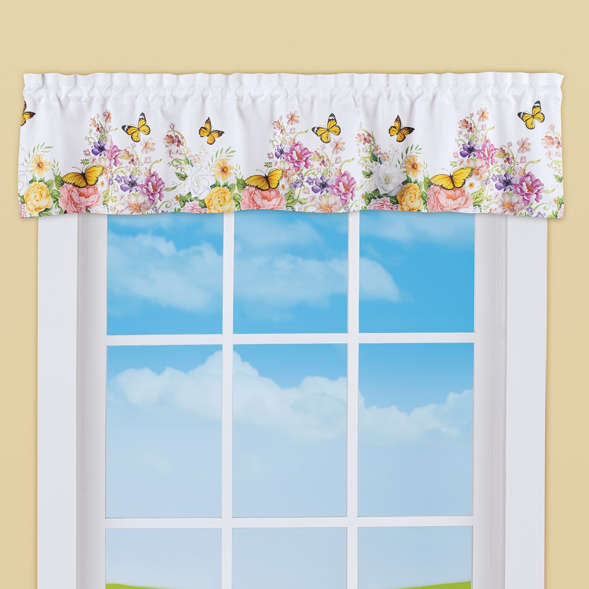 Beautiful Butterfly & Floral Window Valance | Collections Etc.