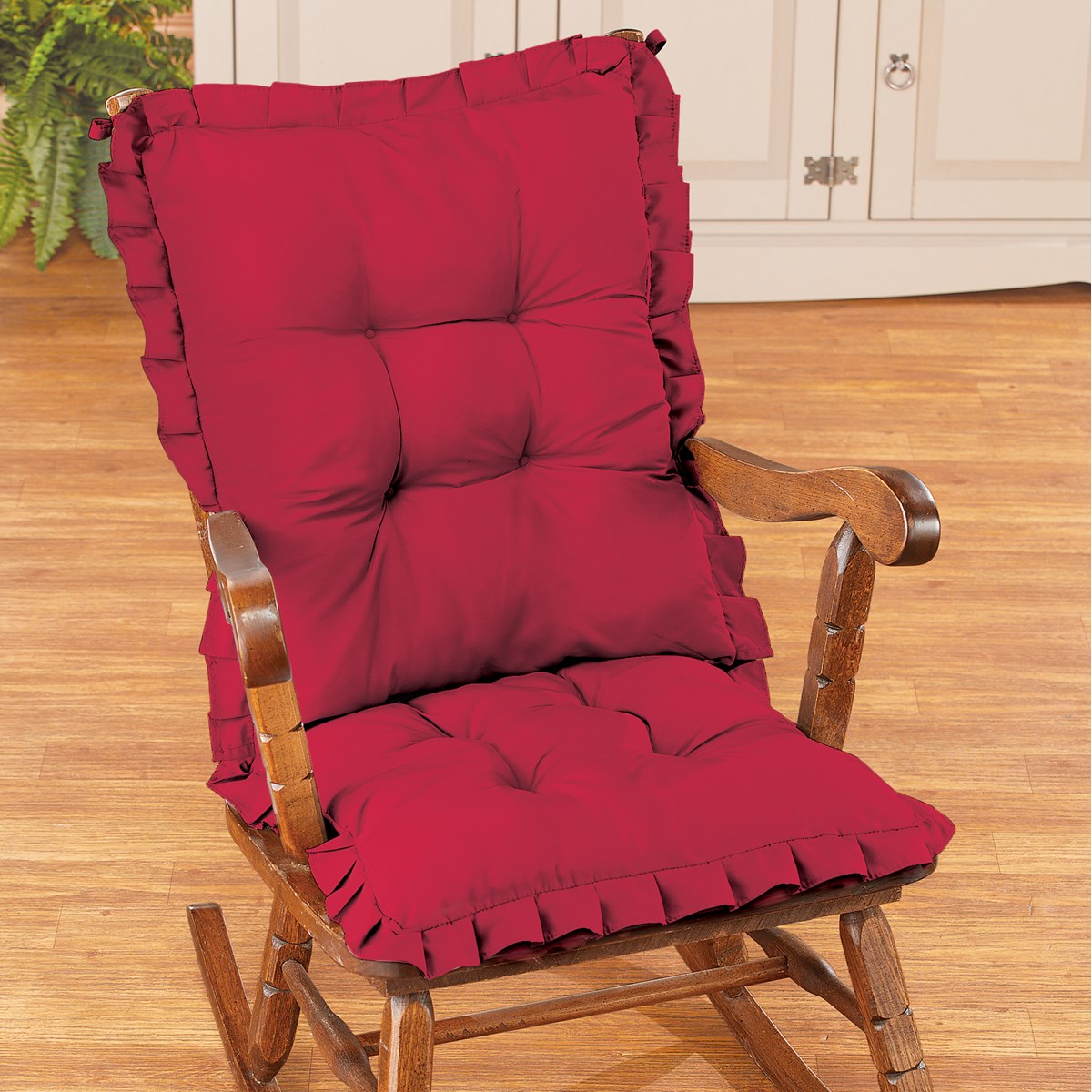 Ruffled Edge 2-Piece Rocking Chair Cushions | Collections Etc.